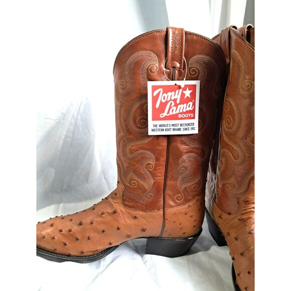 Tony Lama | Shoes | New Mens Tony Lama Full Quill Ostrich Cowboy Boot Peanut Brittle 2b Cz80 ...